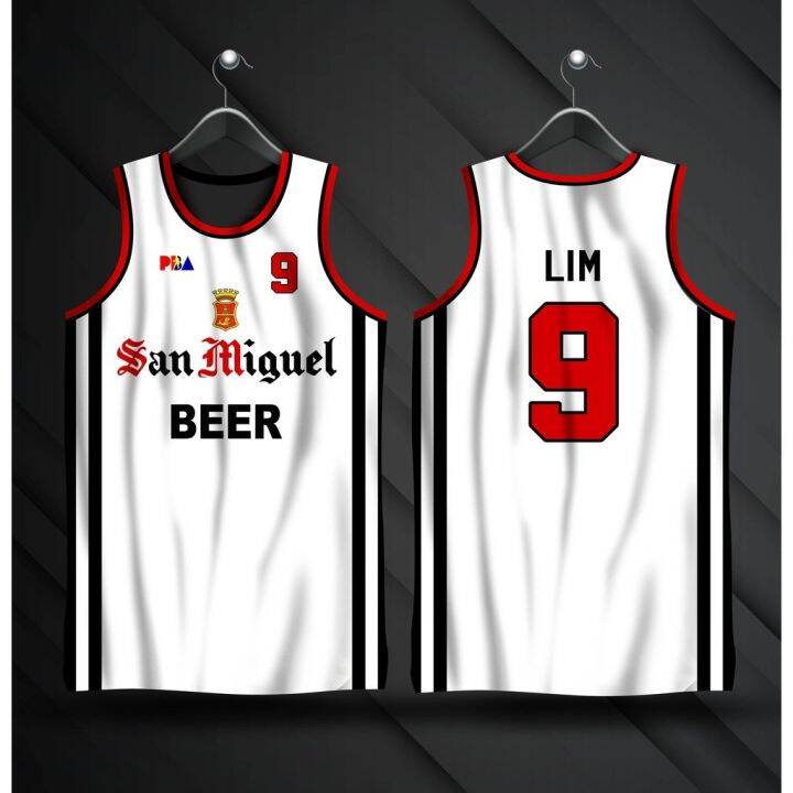 PBA RETRO JERSEY SAN MIGUEL BEER SAMBOY LIM 9 ASAYTONO 11 WHITE JERSEY ...