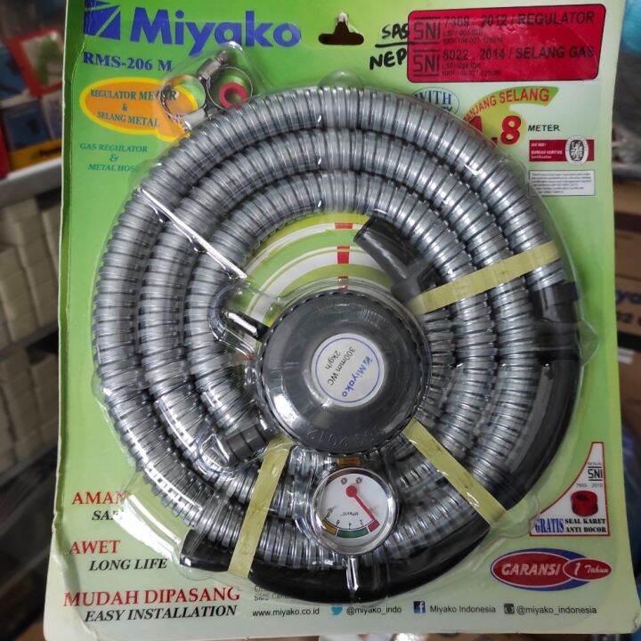 Selang Gas Miyako + Regulator Komplit RMS-206 M / 206M Kompor Set ...