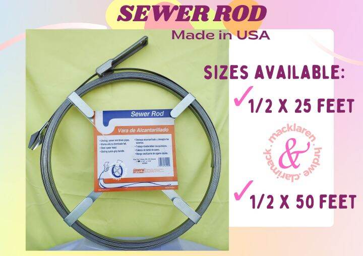 Sewer Rod Plehe Panundot 1/2 x 25 and 1/2 x 50 feet Pantanggal bara ...