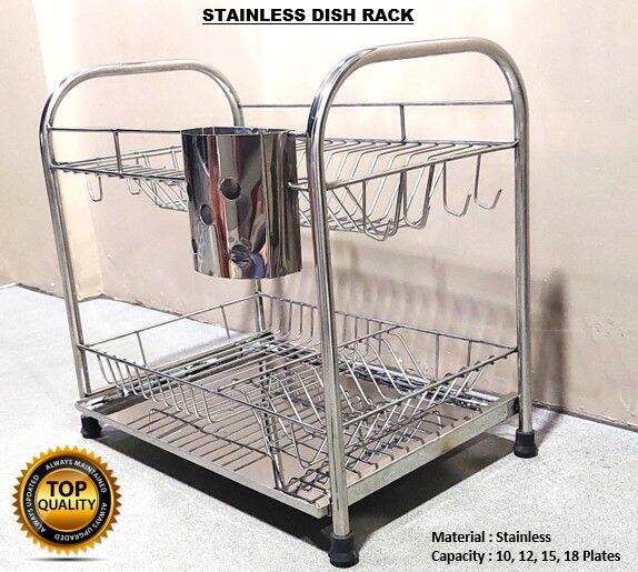 Heavy Duty Dish Drainer Dish Rack Organizer - 12 / 15 / 18 Plates - 2 ...