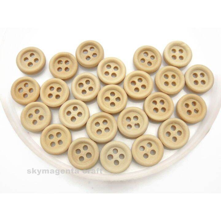 Wood Round Simple Button Buttons Butang Kayu Jahit DIY Craft (1189 ...