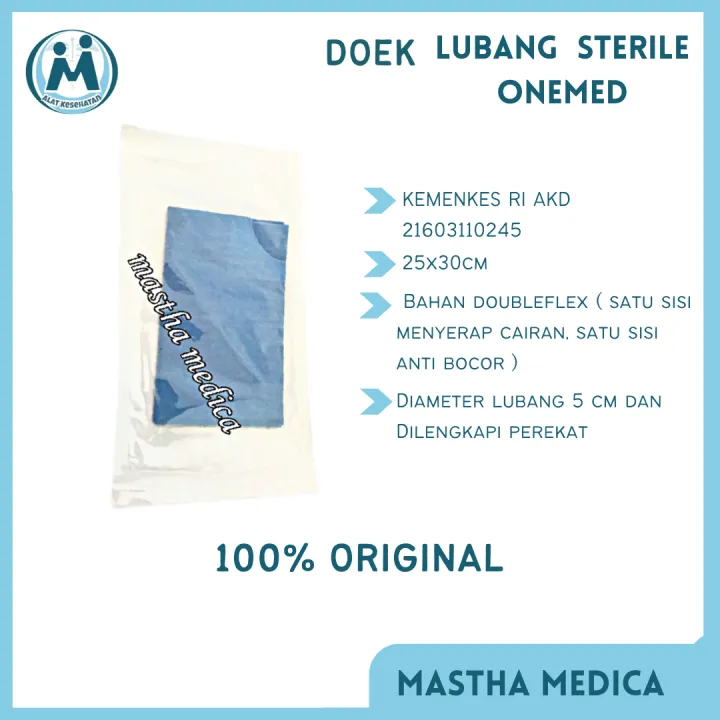 Onemed Doek Duk Lubang Bolong Steril Disposable Kain Operasi 25x30 cm ...