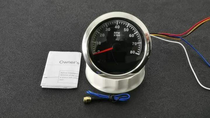 85mm Tacho Gauge 3 In 1 Boat Tachometer 3000 8000RPM Gauge With LCD Oil ...