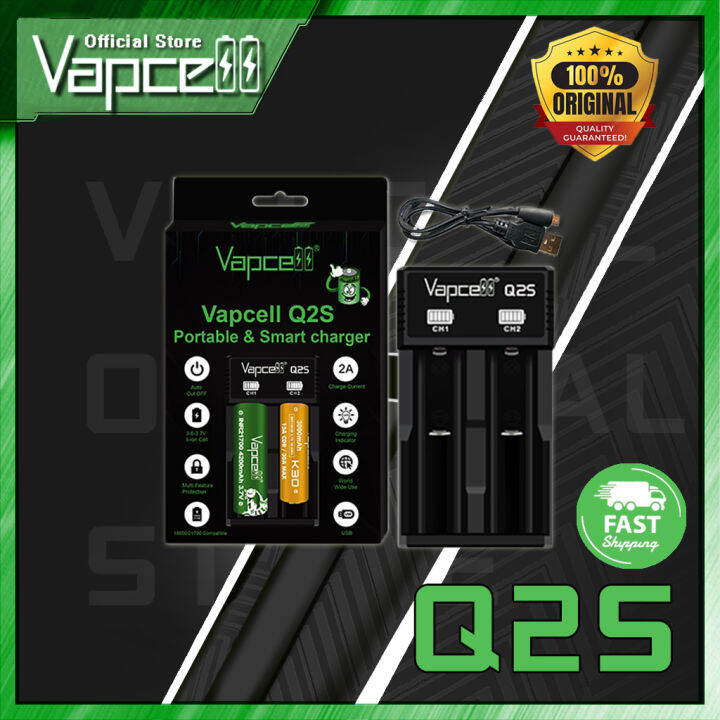 Vapcell Official Store( แท้ 100% รางชาร์จ ) รุ่นใหม่ Vapcell Q2S ใช้ได้กับแบ็ตเตอรี่ 18650 ...