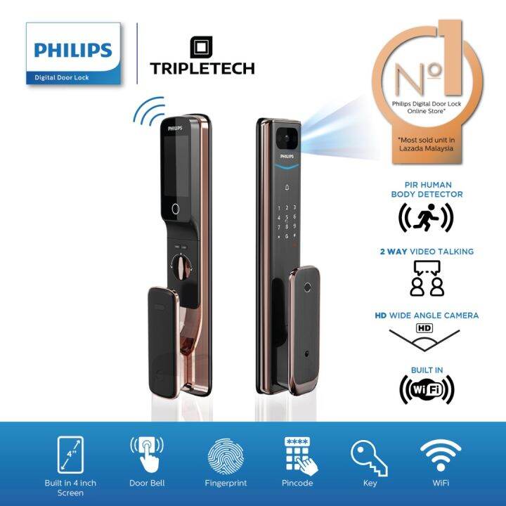 Philips Digital Lock EasyKey Alpha VP (Free Installation & 3 Years Warranty) | Lazada