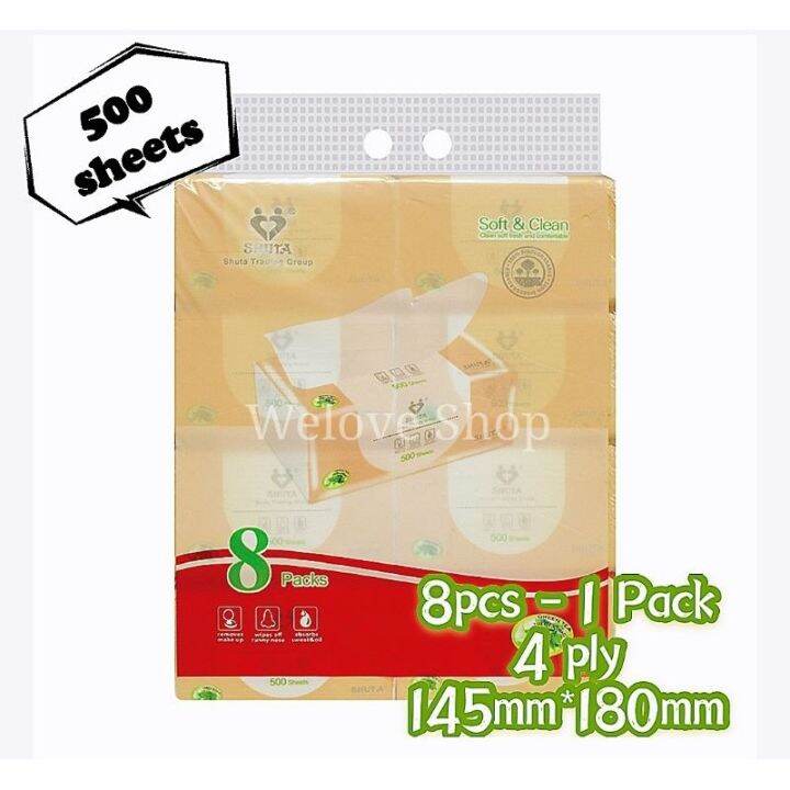 Shuta Facial Tissue 500sheets 4ply x8packs | Lazada PH