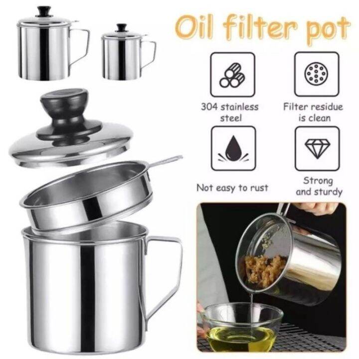 1.3L Stainless Steel Filter Separate Oil Storage Pot | Lazada PH