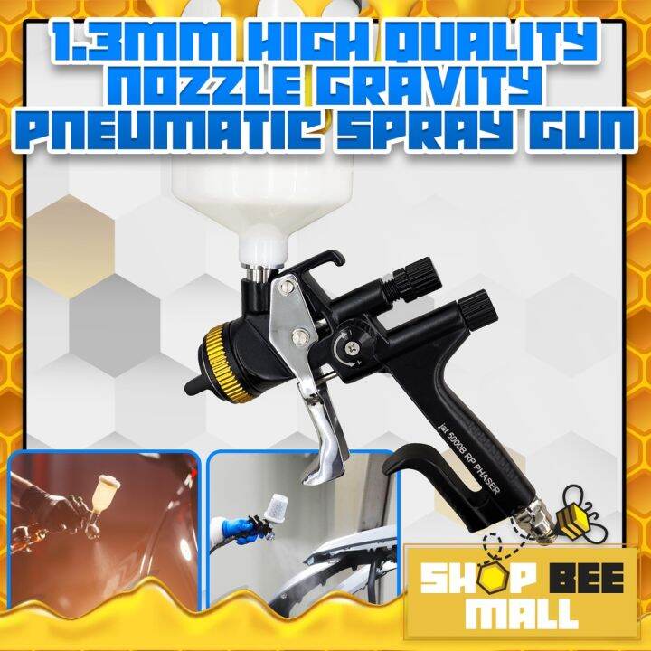 Spray Gun 1.3mm 600cc HVLP Gravity Feed Air Paint Sprayer Airbrush ...