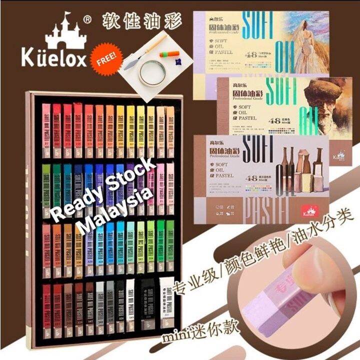 Kuelox soft oil pastel block mini square professional 高尔乐油画棒 板砖 crayon ...