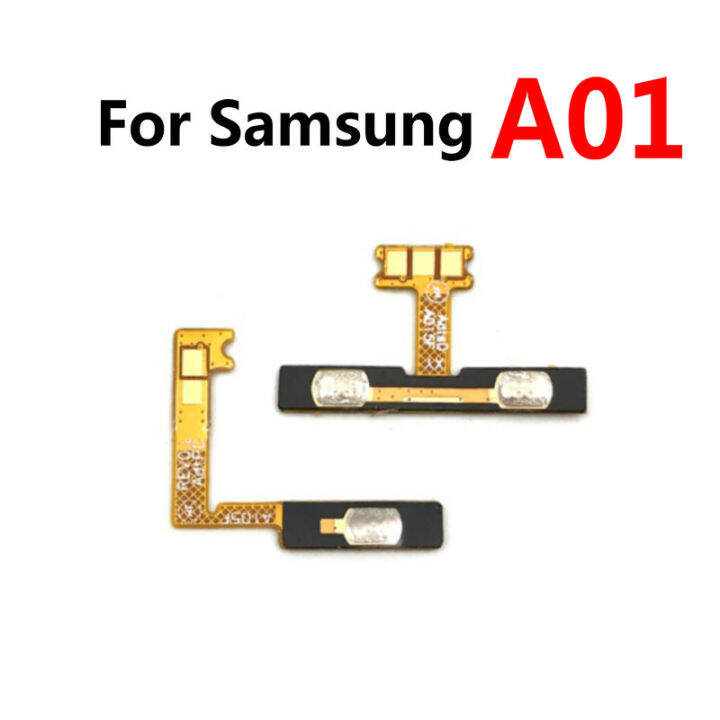 สำหรับ Samsung Galaxy A01 A015F ปุ่มปรับระดับเสียงสายเคเบิลยืดหยุ่นปุ่มเปิดปิดปุ่มควบคุมอะไหล่ ...