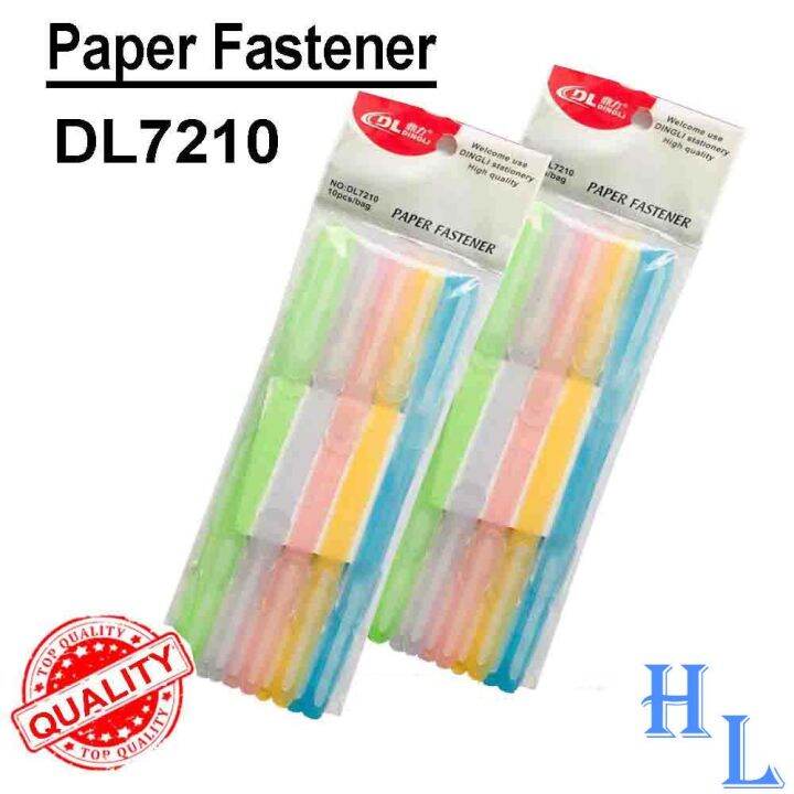 DINGLI Paper Fastener Plastic Paper Fastener DL-7210 (10's/pack) Mix ...