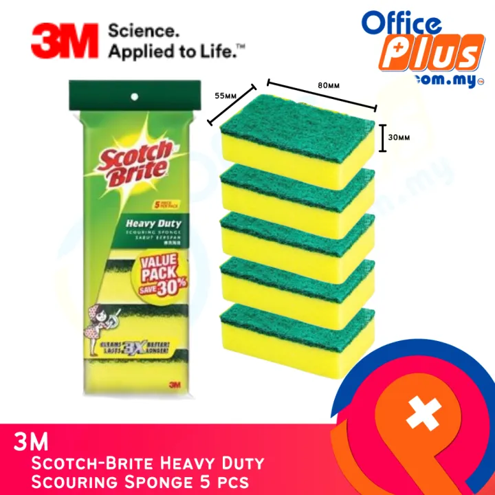 3M Scotch Brite Heavy Duty Scouring Sponge Bonus Pack (5Pcs/Pack) | Lazada