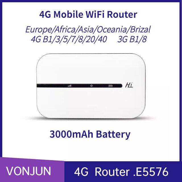 VONJUN Unlocked E5576 4G Hotspot CAT4 Pocket WIFI Router 1500mAh E5576 ...