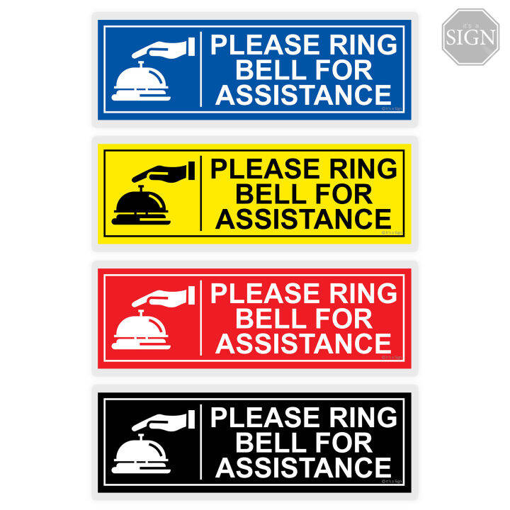 Ring Bell for Assistance Cashier Business Sign Label - Laminated ...