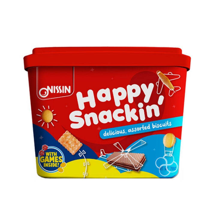 Nissin Happy Snackin' Assorted Biscuits Tub 700g | Lazada PH