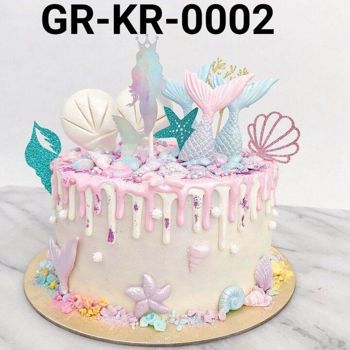 GR-KR-0002 Cake topper hiasan kue mermaid bintang laut ikan kerang ...