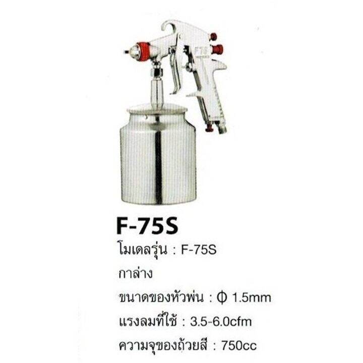 กาพ่นสี Air Spray Gun ยี่ห้อ AEROPRO รุ่น F-75S | Lazada.co.th