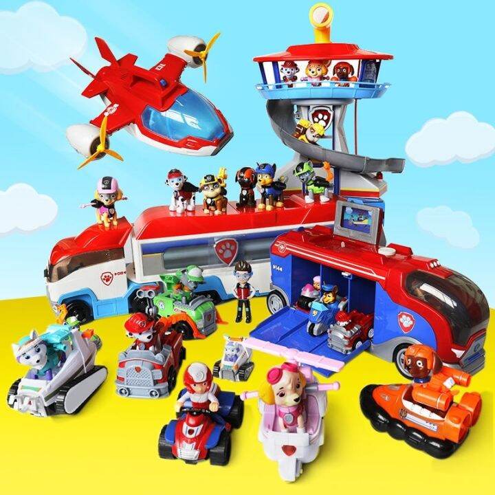 Paw Patrol Watchtower With Music Toy Car Rescue Bus Toy Set Children’s ...