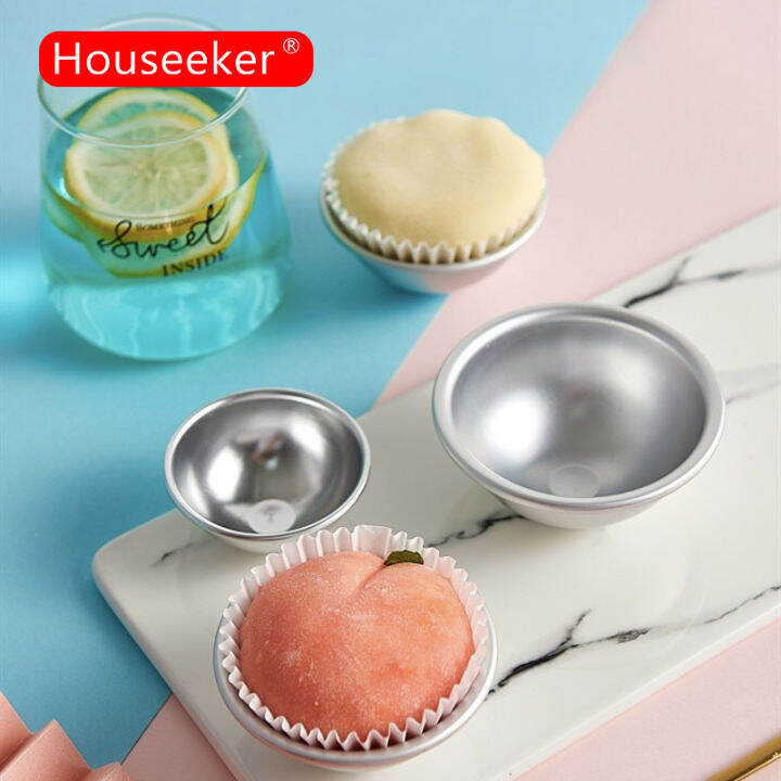Houseeker Round Aluminium Cake Molds Diy Pudding Egg Tart Maker Bath ...