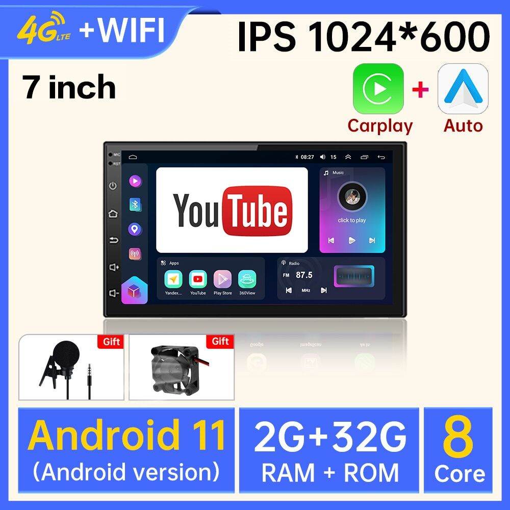 Android 11 CarPlay Auto car radio GPS multimedia player 2 DIN universal 7/9/10 inch Car stereo ...