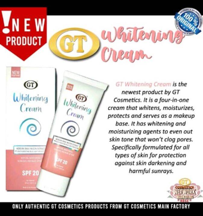 GT Whitening Cream with Korean Snail Mucin Extract 30ml | Lazada PH