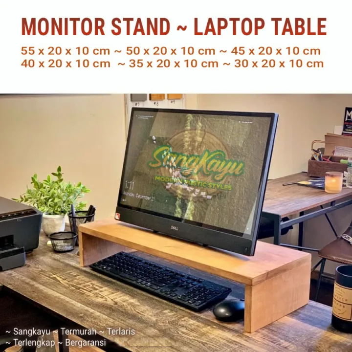 Meja kayu serbaguna meja monitor stand laptop table meja tanaman hias ...