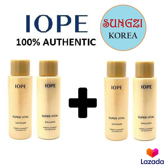 IOPE Super Vital Softener (18ml) with IOPE Super Vital Emulsion (18ml) Set of 2 Korean Cosmetics ...