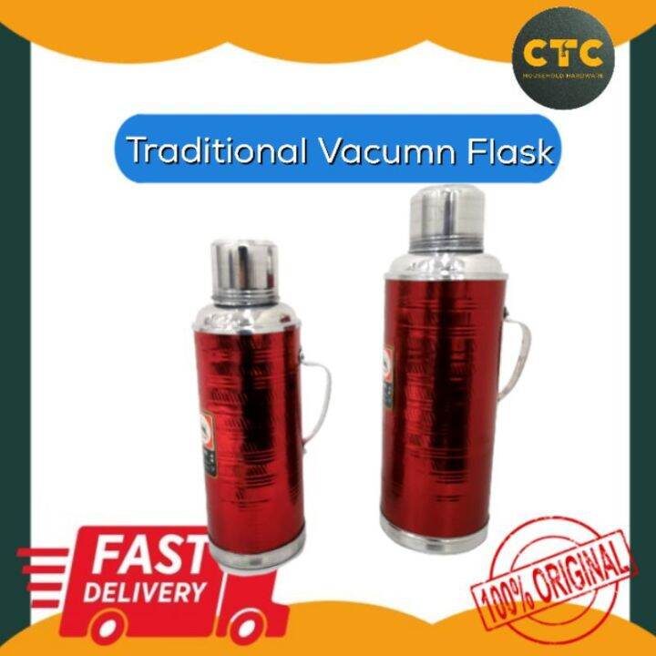 Plas Air Panas Tradisional / Flask Merah /Traditional Vacuum Flask ...
