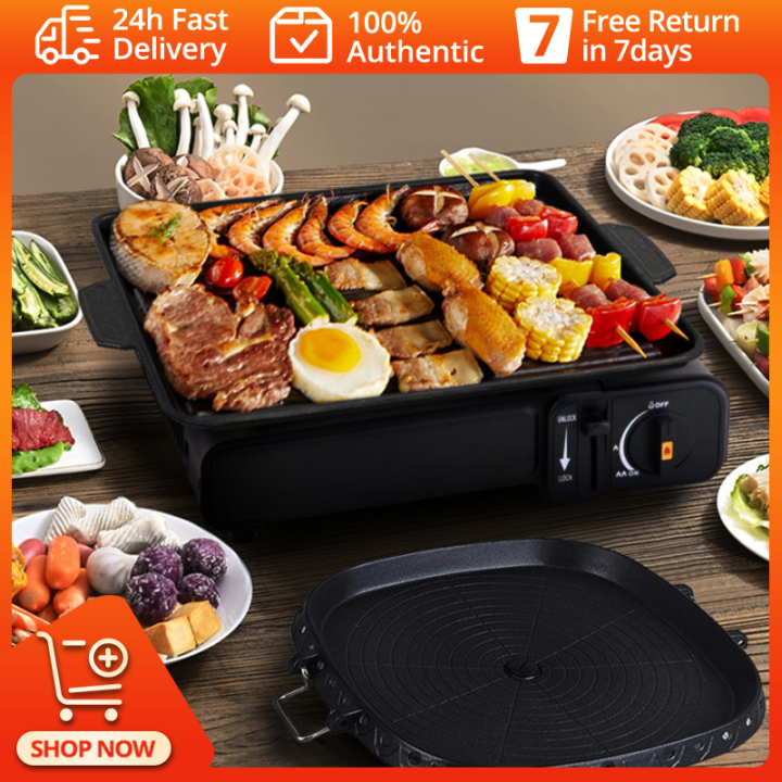 Ankan Korean Yakiniku Samgyupsal Grill Pan With Dual Handles & Grease ...