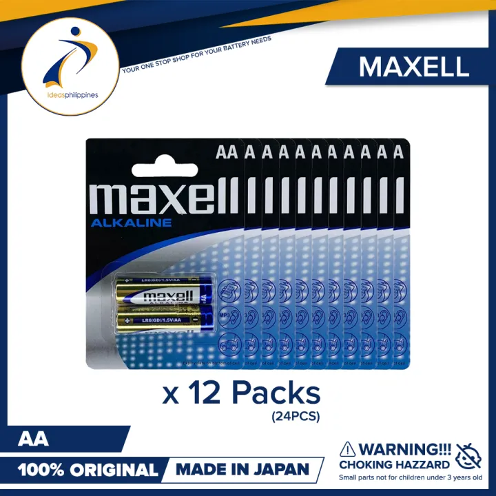 Maxell Alkaline AA Battery 12 Blister Packs | Lazada PH