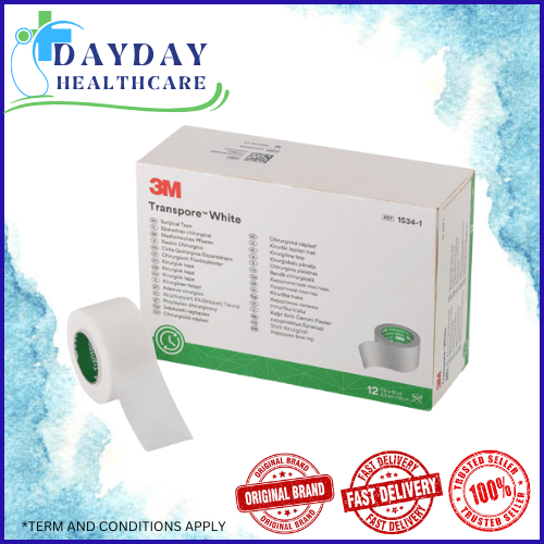 3M Transpore Surgical White (1roll) READY STOCK | Lazada