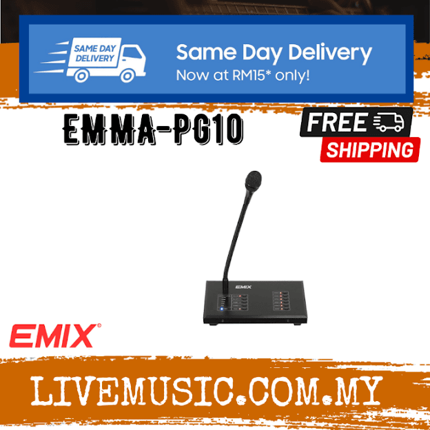EMIX EMMA-PG10 6 Zones Paging Microphone Call Station ( EMMA PG10 ...