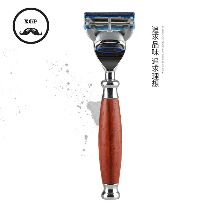 Imported natural green sandalwood manual razor mahogany old razor ...