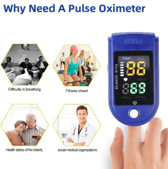 Home LED Digital Fingertip Pulse Oximeter Heart Rate Health PR Monitor ...