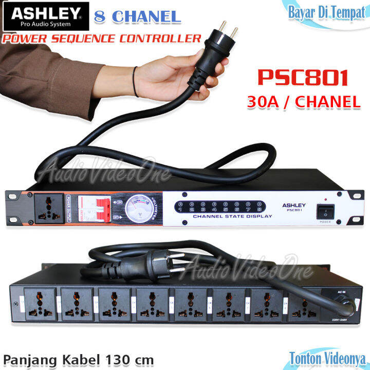 Power Sequence Controller ASHLEY PSC801 8 Chanel Power Sequencer Distributor Sound System 30A ...