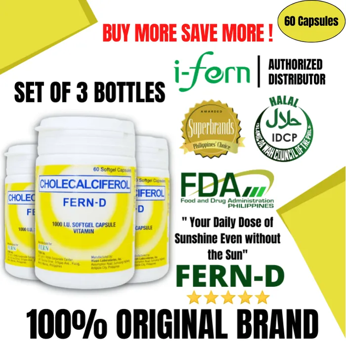 Fern D Vitamin D 3 Bottles (60 Softgel Capsules) Take Fern-D Vitamin D Everyday To avoid the ...