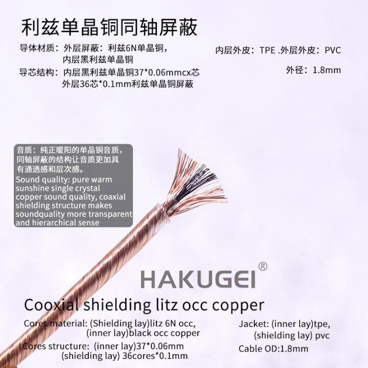 HAKUGEI Cooxial shielding litz occ copper wire cable.DIY.hifi | Lazada PH