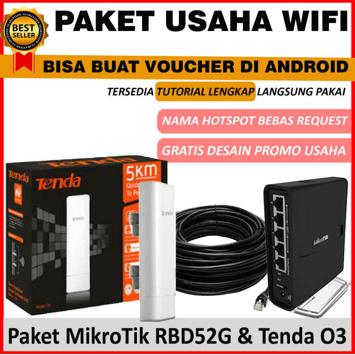Paket Full Setting Mikrotik RBD52G-5HacD2HnD-TC (hAP AC2) + Tenda 03 ...