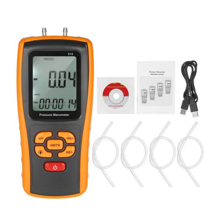 Precision Digital Manometer ±10 kPa Air Pressure Meter Differential ...