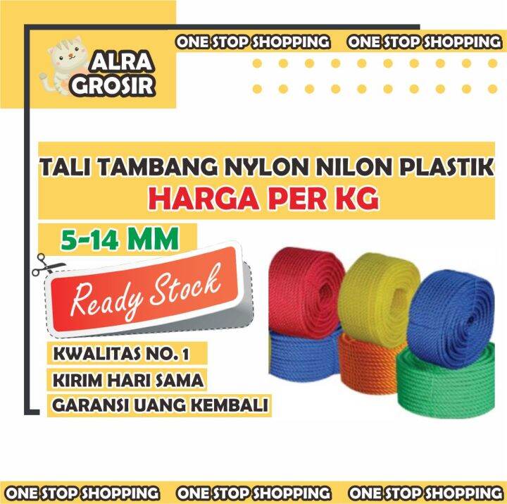 TALI TAMBANG NYLON NILON PLASTIK 5MM - 14MM PER KG | Lazada Indonesia