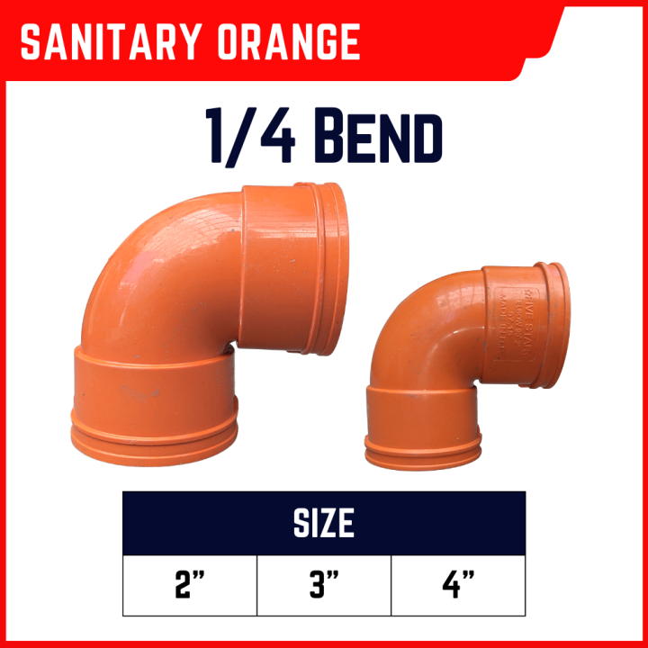 Sanitary Orange 1/4 Bend Available Size (2", 3" and 4") PVC Fittings ...