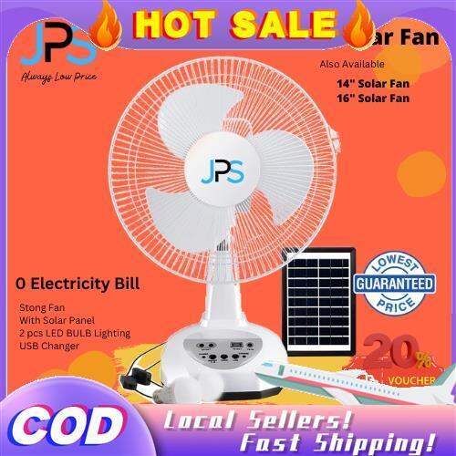 【COD Ready Stock】 JPS electric fan with charger and 2 bulbs direct 220v ...