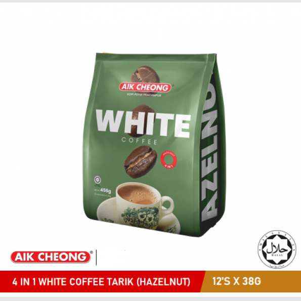 AIK CHEONG White Coffee 4in1 600g (38g x 12 sachets) - Hazelnut | Lazada