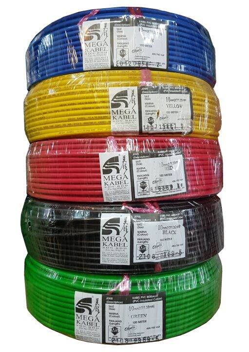 MEGA 10mm PVC Insulated Single Core Cable (100meter) | Lazada
