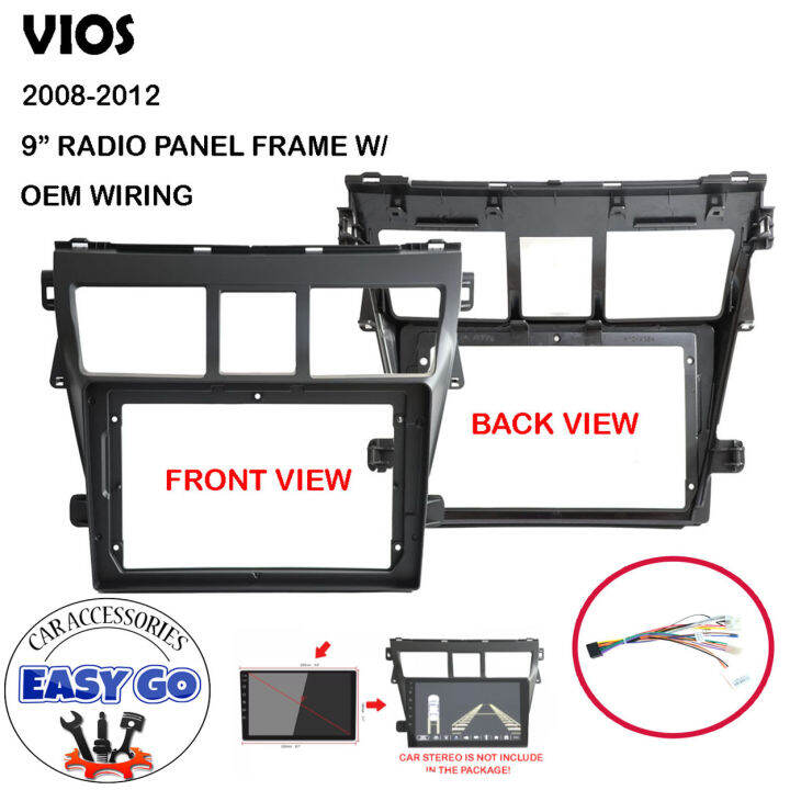 9 Inch Car Fascia for Toyota Vios 2008-2012 Head Unit Fascia Radio ...