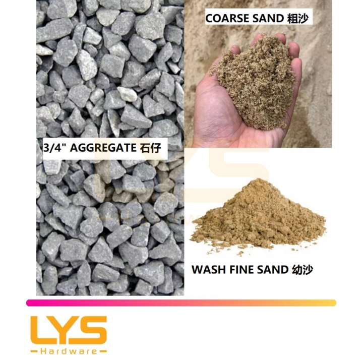 [LYShardware] Fine Sand - Coarse Sand - Aggregate Stone 3/4 Inc - Pasir ...