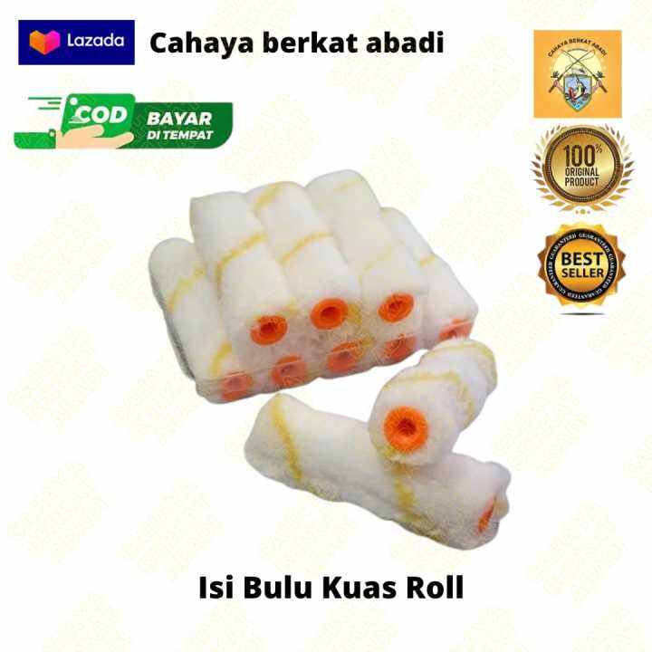 ISI BULU KUAS ROLL KAPAL WOOL 4"REFILL ROLLER CAT TEMBOK MINYAK 4 INCH ...