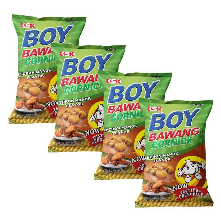 Boy Bawang Cornick Lechon Manok Flavor 90g x 4 | Lazada PH