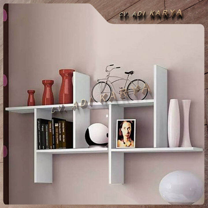 Rak Dinding Aesthetic Minimalis Tempel Tembok Kamar Vintage Dapur Kayu ...