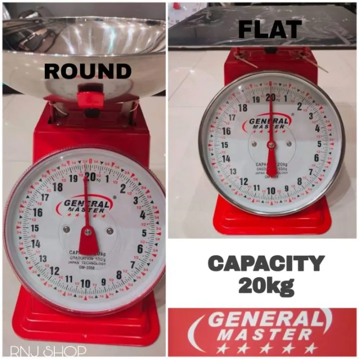 20KG Weighing Scale Dial Spring Scale Table Scale Timbangan Round/Flat ...